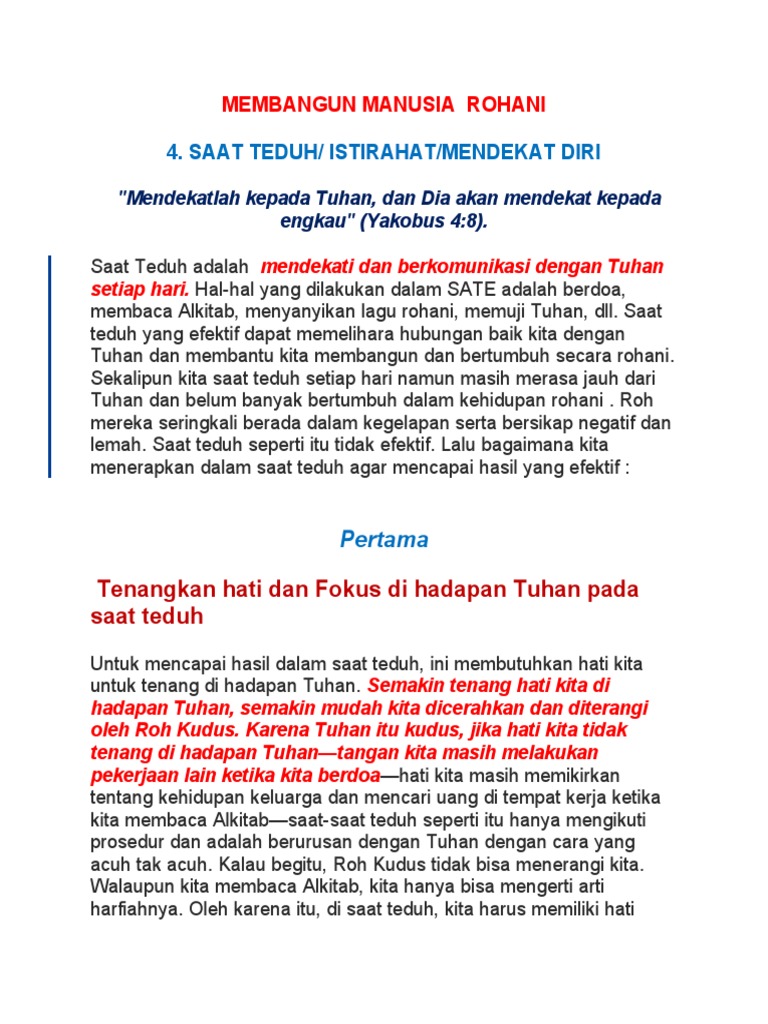 Sate (Membangun Manusia Rohani) | PDF