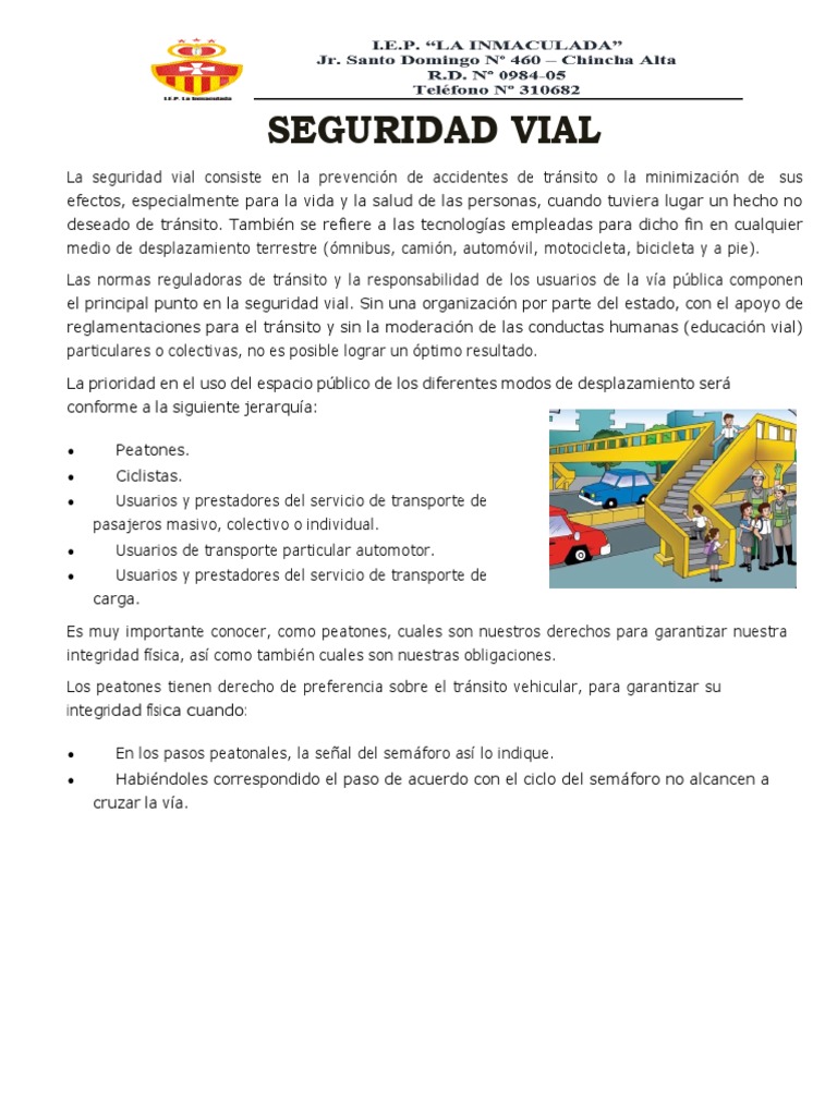 Seguridad Vial 3 Sec Descargar Gratis Pdf Peatonal Seguridad Vial