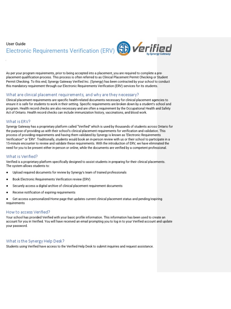 Verified Student User Guide | PDF | Verification And Validation | Login