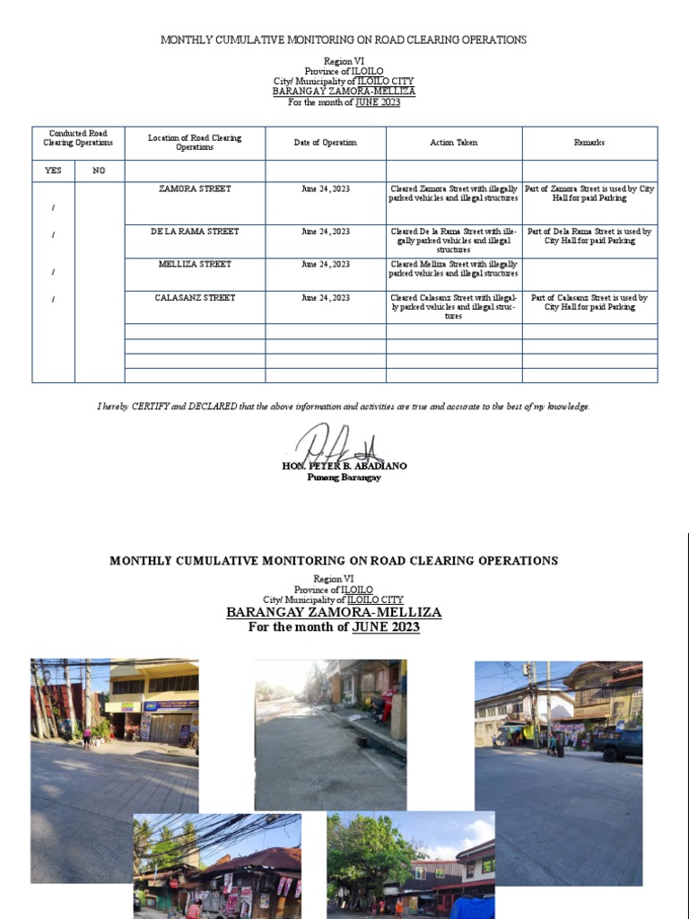 Road Clearing Report June 2023 | PDF