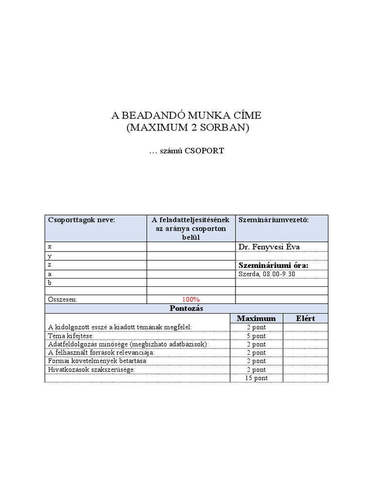 Esszé Sablon | PDF