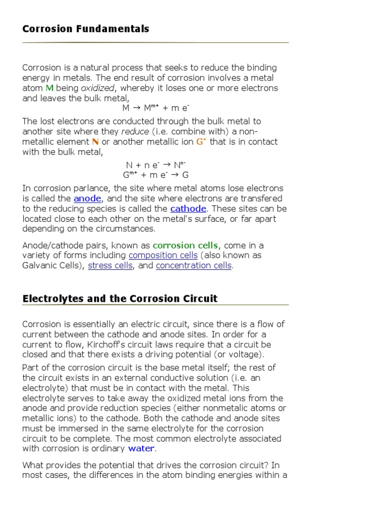 Corrosion Fundamentals | PDF | Corrosion | Anode