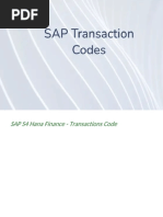 T-codes for Sap Fico | PDF | Invoice | Payments