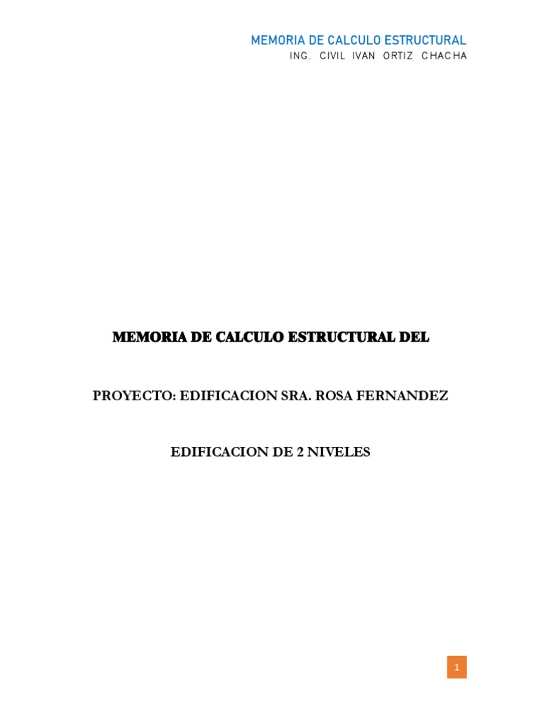 Memoria de Calculo Estructural Fernandez | PDF | Ingeniería estructural ...