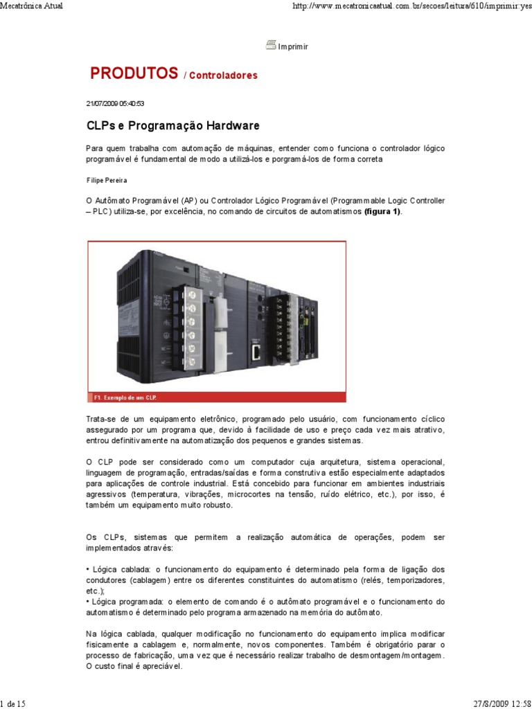 Produtos: Clps E Programação Hardware | PDF | Controlador lógico ...