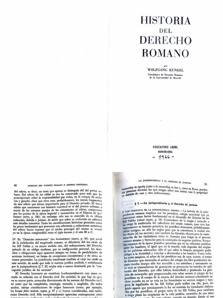 4.5. KUNKEL (1966) - Historia Del Derecho Romano (Páginas Seleecionadas Sobre Jurisprudencia ...