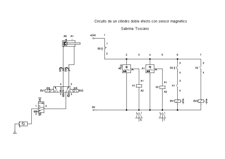Circuito de un cilindro doble efecto con sensor magnetico | PDF