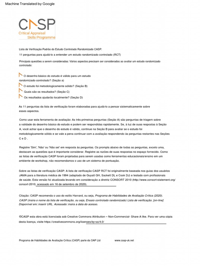 CASP RCT Checklist PDF Fillable Form | PDF | Teste de hipótese estatística