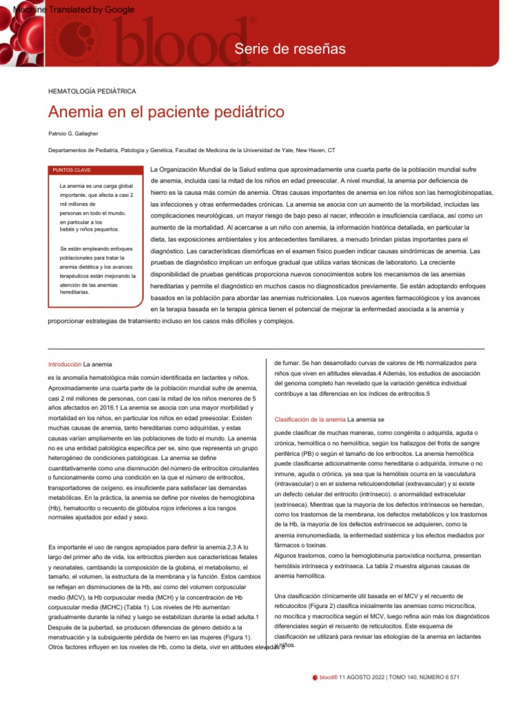 Anemia Español | PDF | Anemia | Glóbulo rojo
