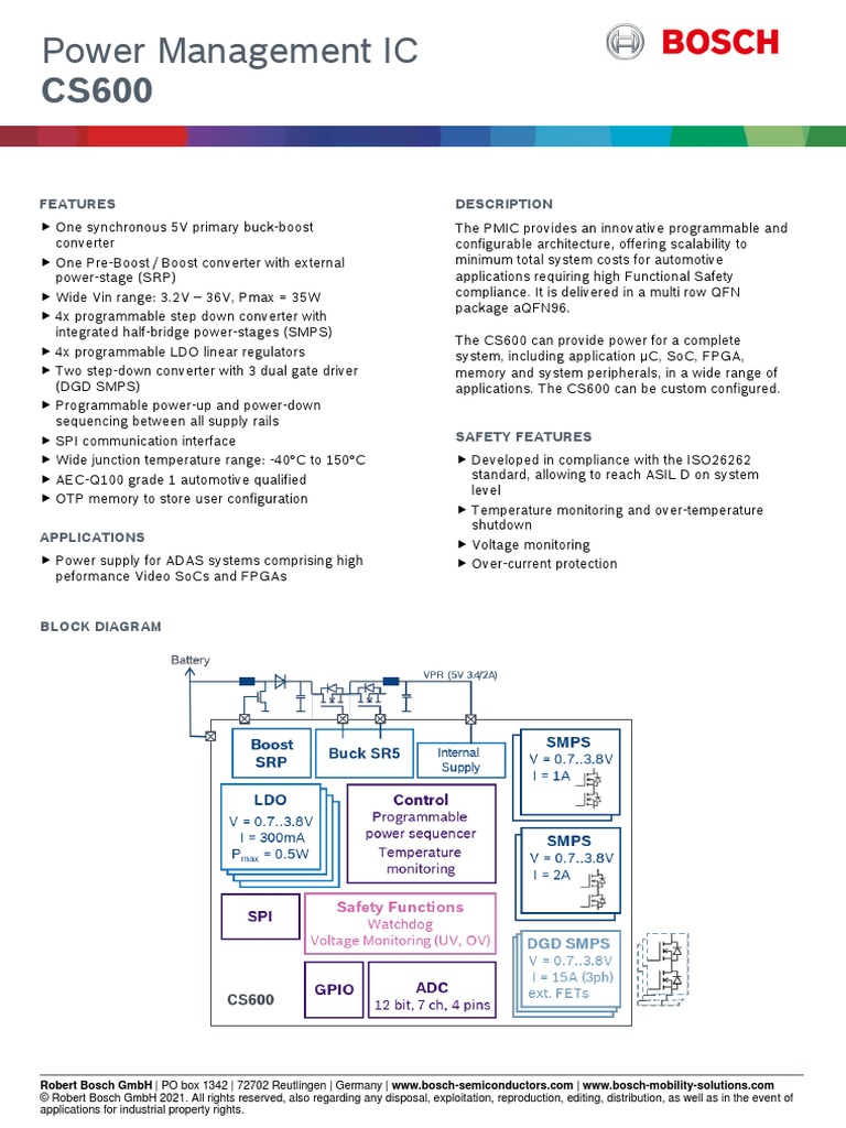 Bosch Ic cs600 New | PDF | Field Programmable Gate Array | Power Supply