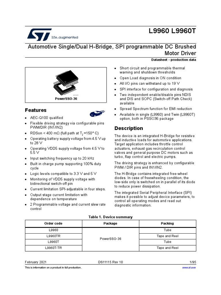 H-Bridge l9960t | PDF | Manufactured Goods | Computer Engineering