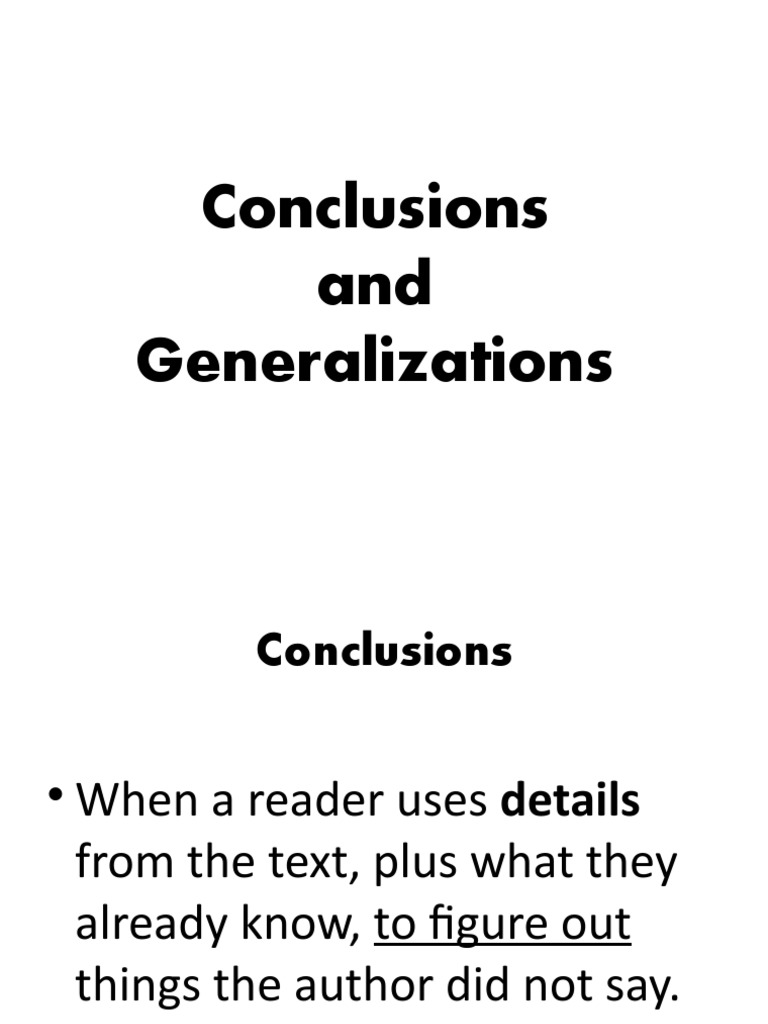Conclusions and Generalizations | PDF