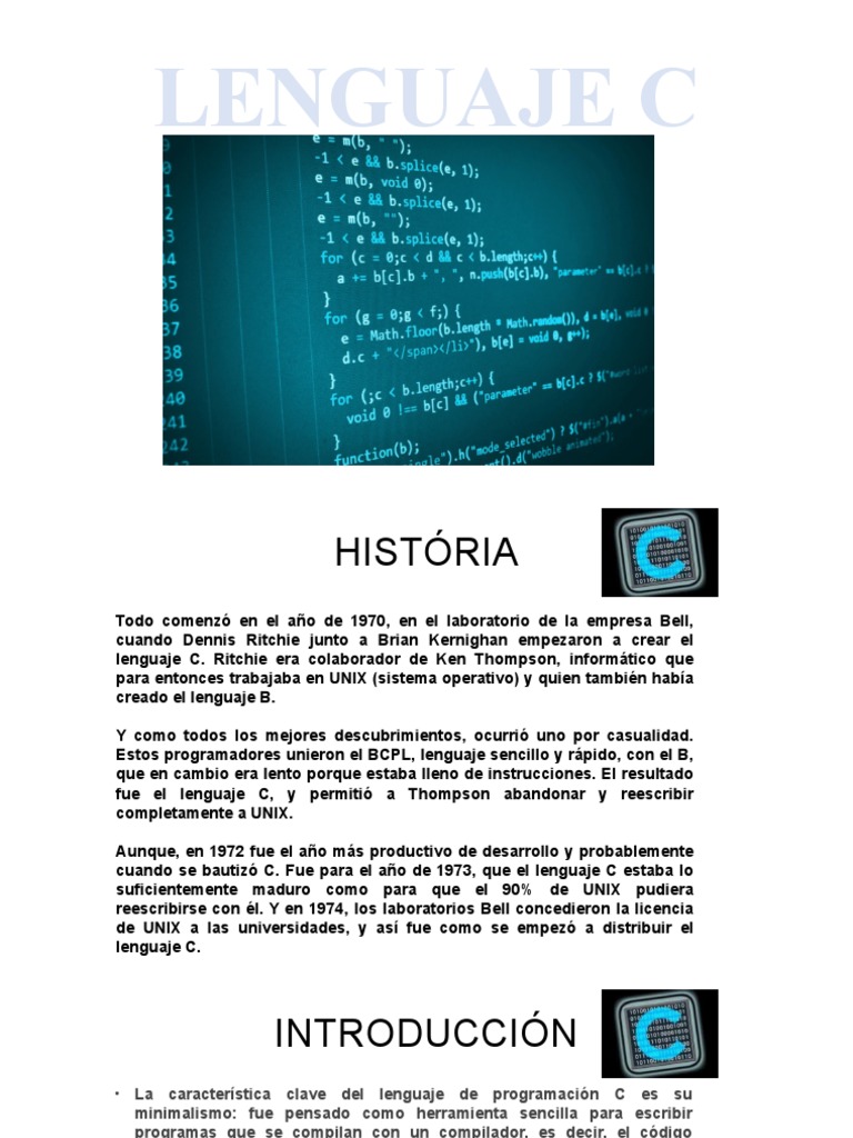 1 Origen y Reglas Generales Del Lenguaje C | PDF | C (lenguaje de programación) | Lenguaje de ...