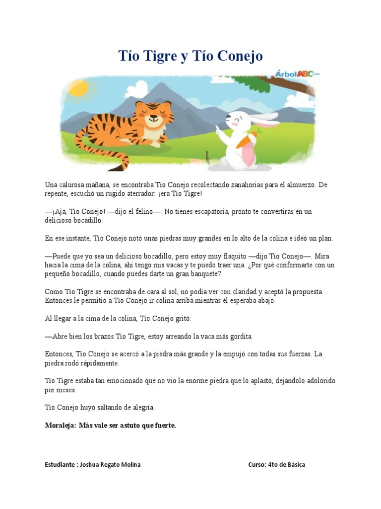 Tío Tigre y Tío Conejo: Cuento Ilustrado | PDF | Viajes y turismo ...
