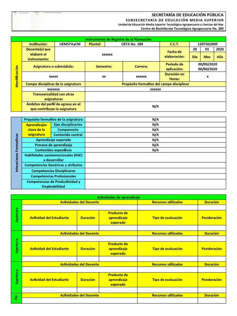 Formato Planeacion-HDPD | PDF | Evaluación | Modificación de comportamiento