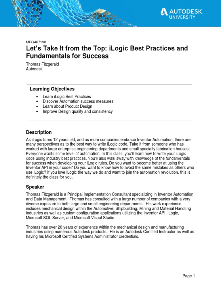 Take It From The Topi Logic Best Practices MFG467190 Thomas Fitzgerald | PDF | Variable ...