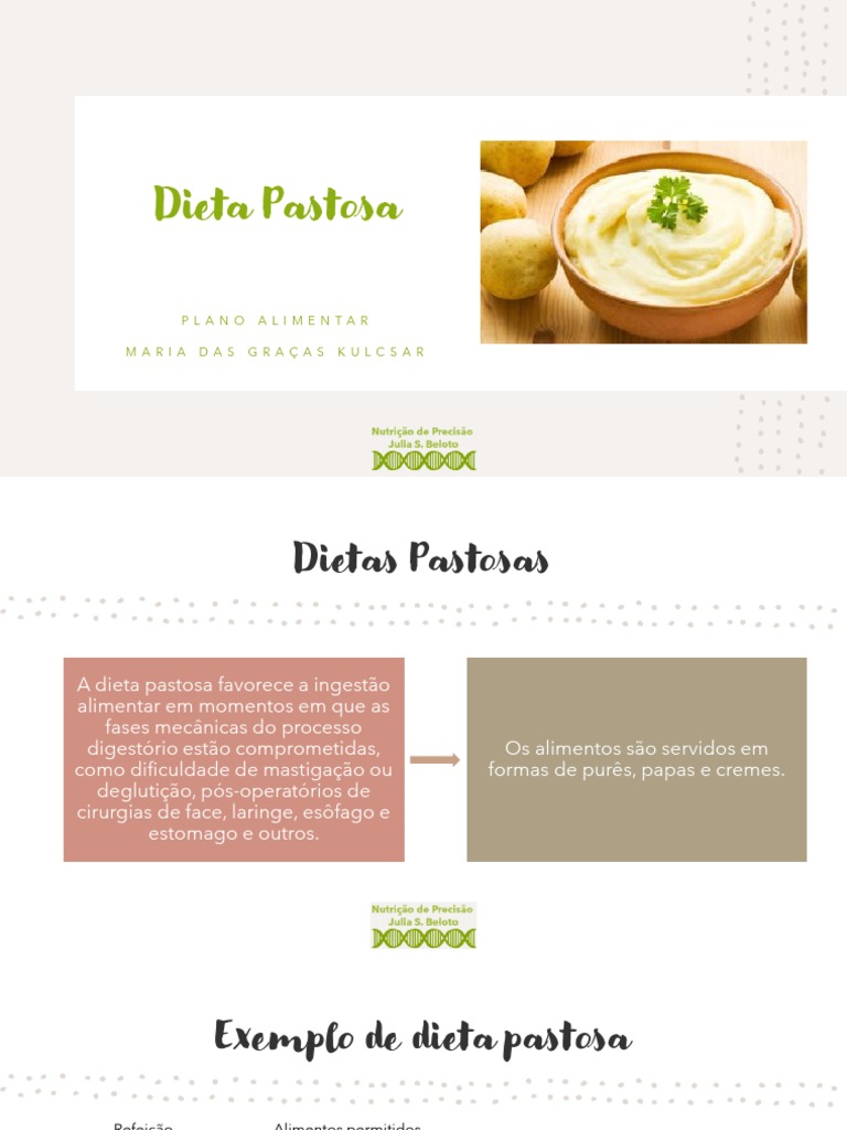 Dieta Pastosa Bariátrica Corrigidopdf | PDF | Caldo | Batata