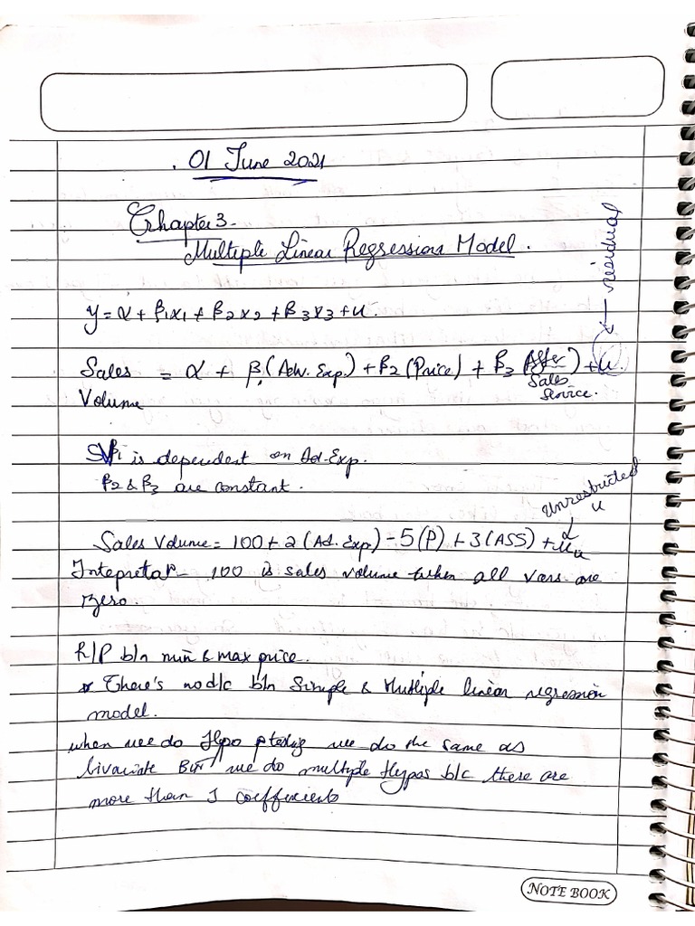Econometrics Lecture Notes - CH III & IV | PDF Econometrics Lecture Notes - CH III & IV | PDF