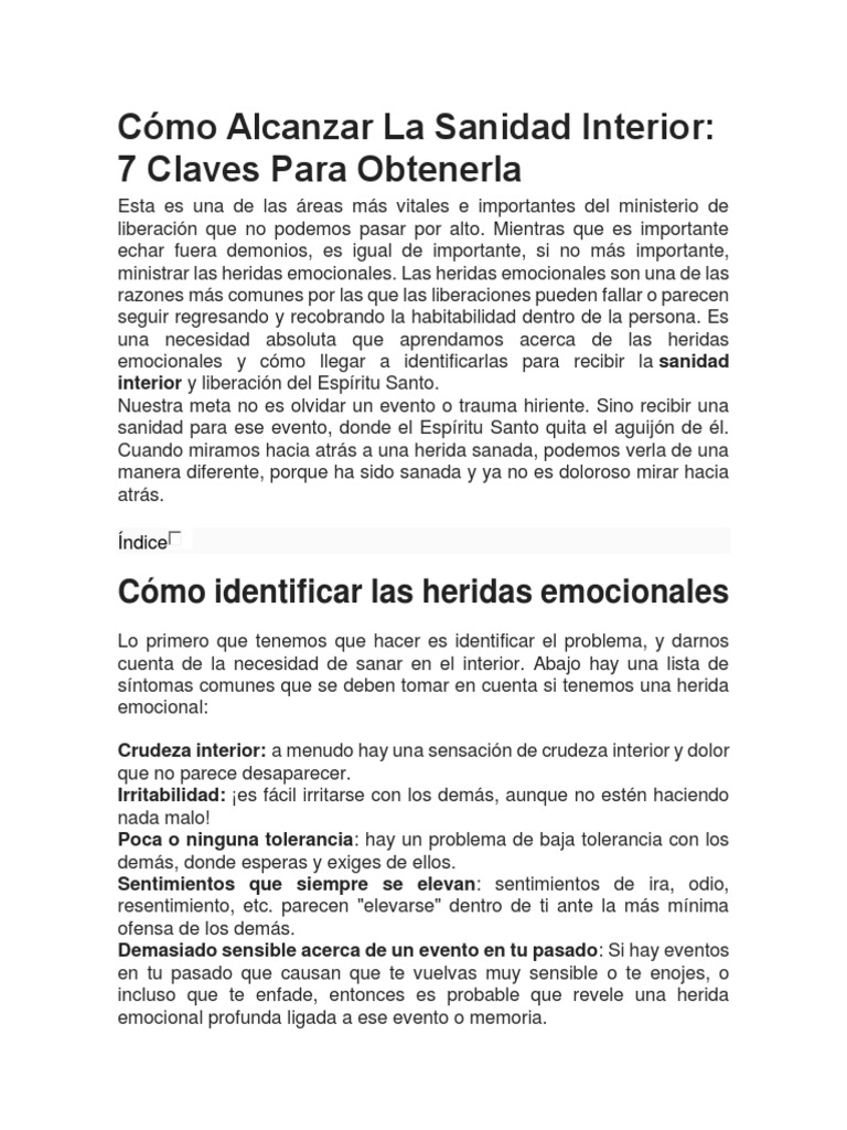 Cómo Alcanzar La Sanidad Interior | PDF | Amor | Cristo (título)