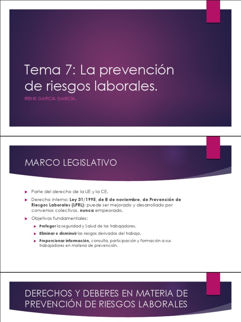 Fol Tema 7. | PDF | Seguridad y salud ocupacional | Derecho laboral