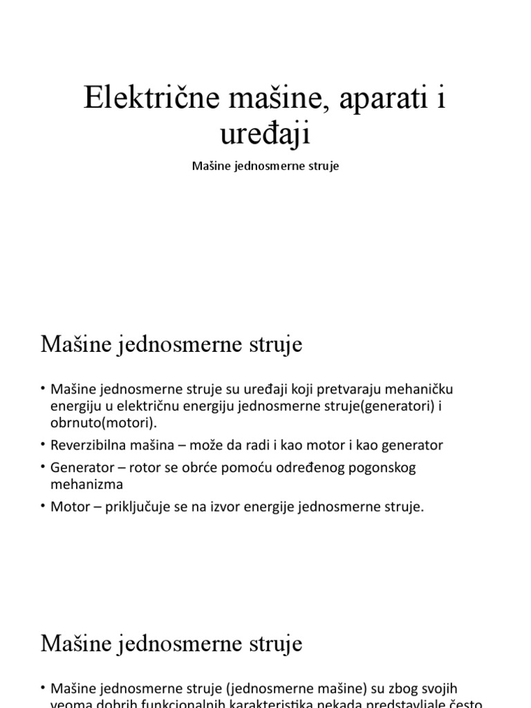 Motori Jednosmerne Struje | PDF