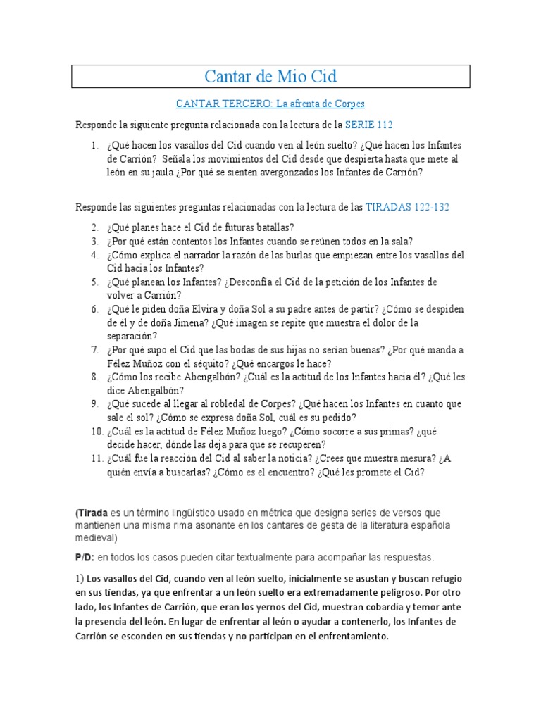 Actividades CANTAR TERCERO | PDF | Valor