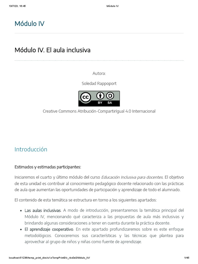 Módulo IV | PDF | Enseñando | Aprendizaje