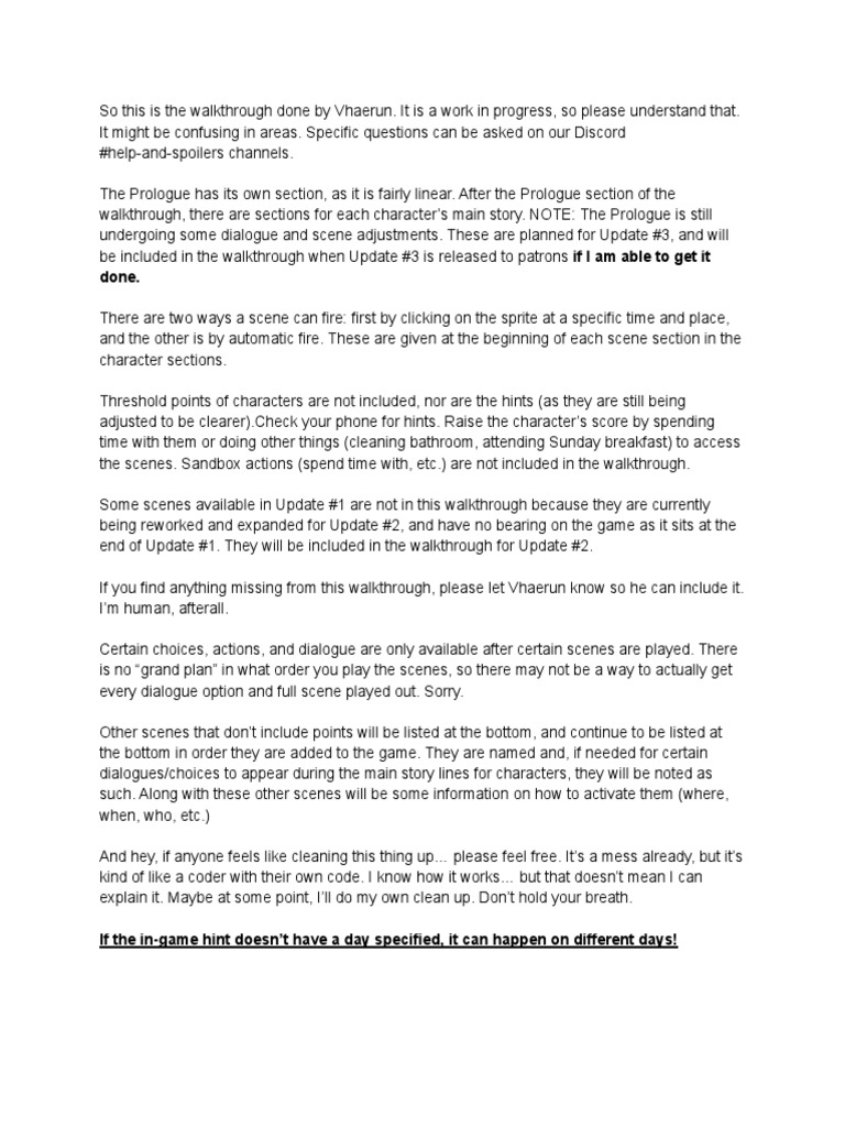 Apartment 96 - Walkthrough (Through Update 2) | PDF