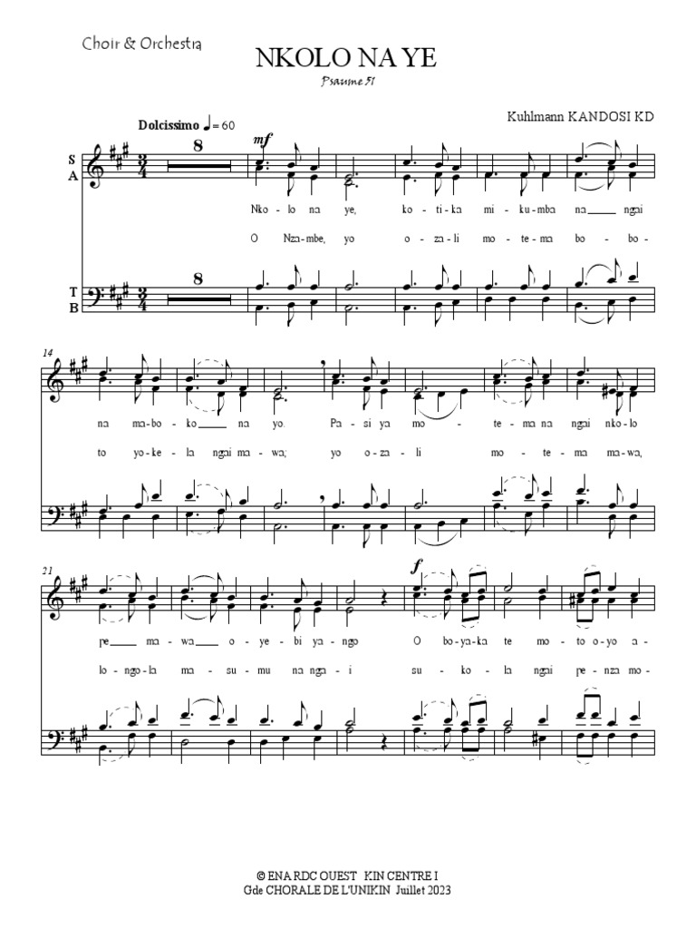 Nkolo Na Ye - Choeur | PDF