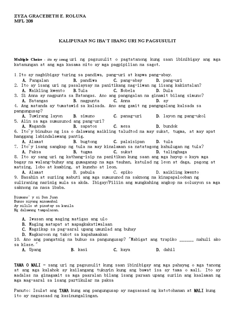 Kalipunan NG Ibat Ibang Pagsusulit | PDF