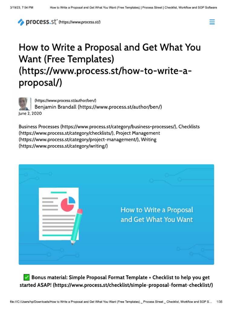 How To Write A Proposal | PDF