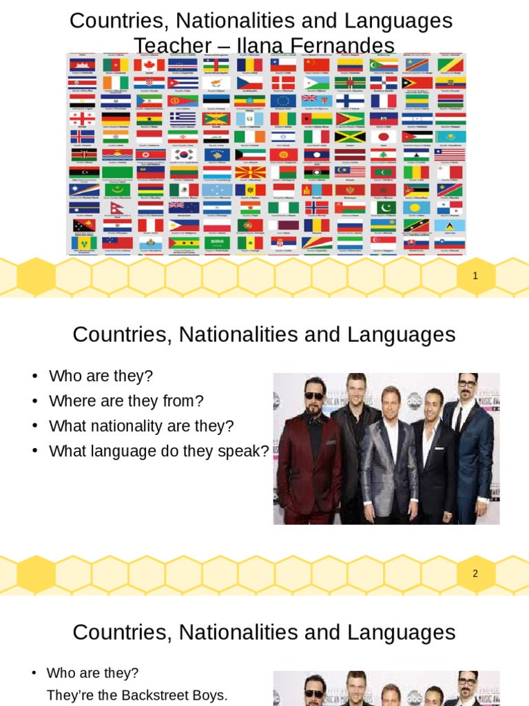 Countries, Nationalities and Languages Slides | PDF