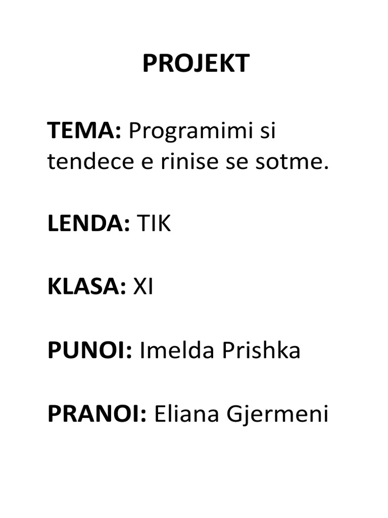 Projekti Tikut | PDF