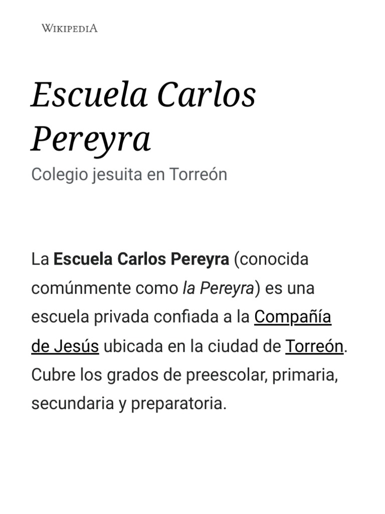 Escuela Carlos Pereyra - Wikipedia, La Enciclopedia Libre | PDF ...
