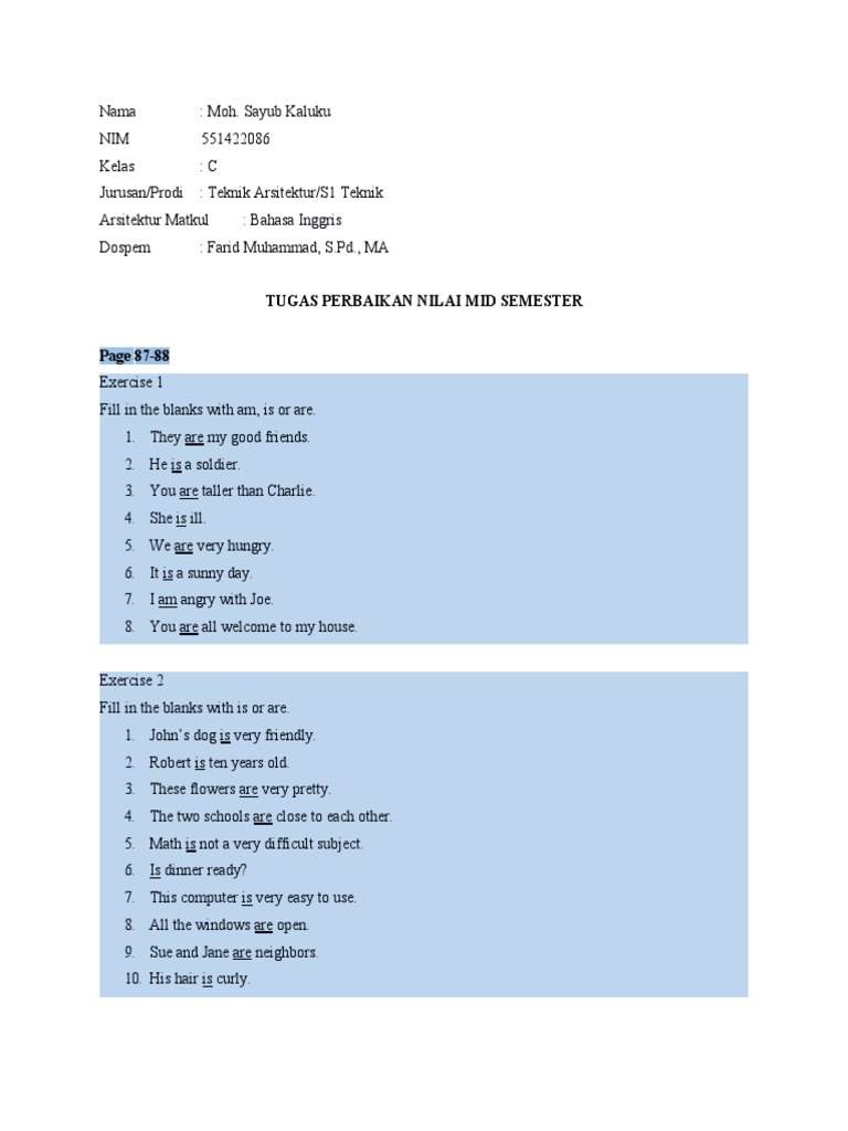 Tugas Perbaikan Nilai Mid (Moh. Sayub Kaluku - 551422086) | PDF | Verb | Linguistics