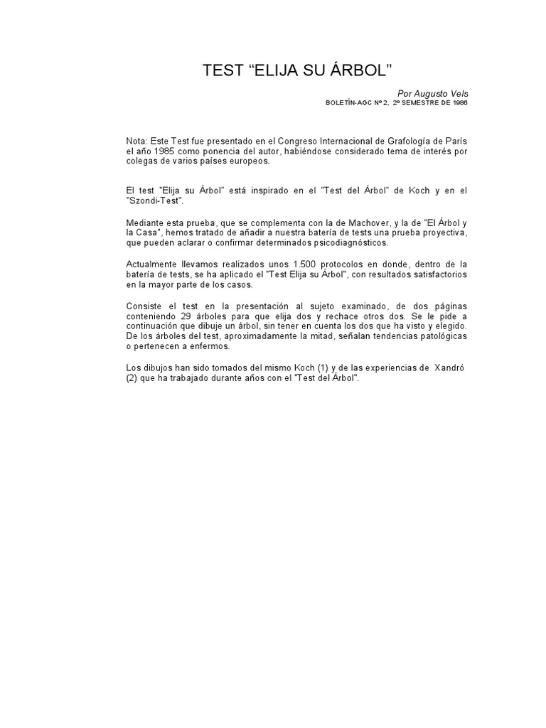 Test Elija Su Arbol | Descargar gratis PDF | Pensamiento | Neurosis