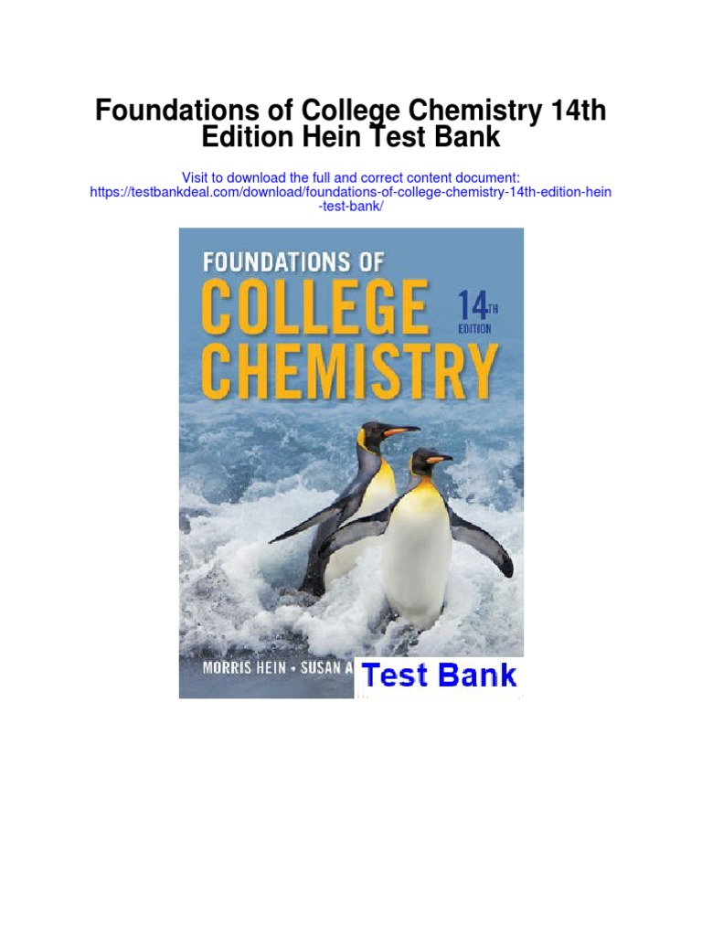 Foundations of College Chemistry 14th Edition Hein Test Bank | PDF ... Foundations of College Chemistry 14th Edition Hein Test Bank | PDF ...