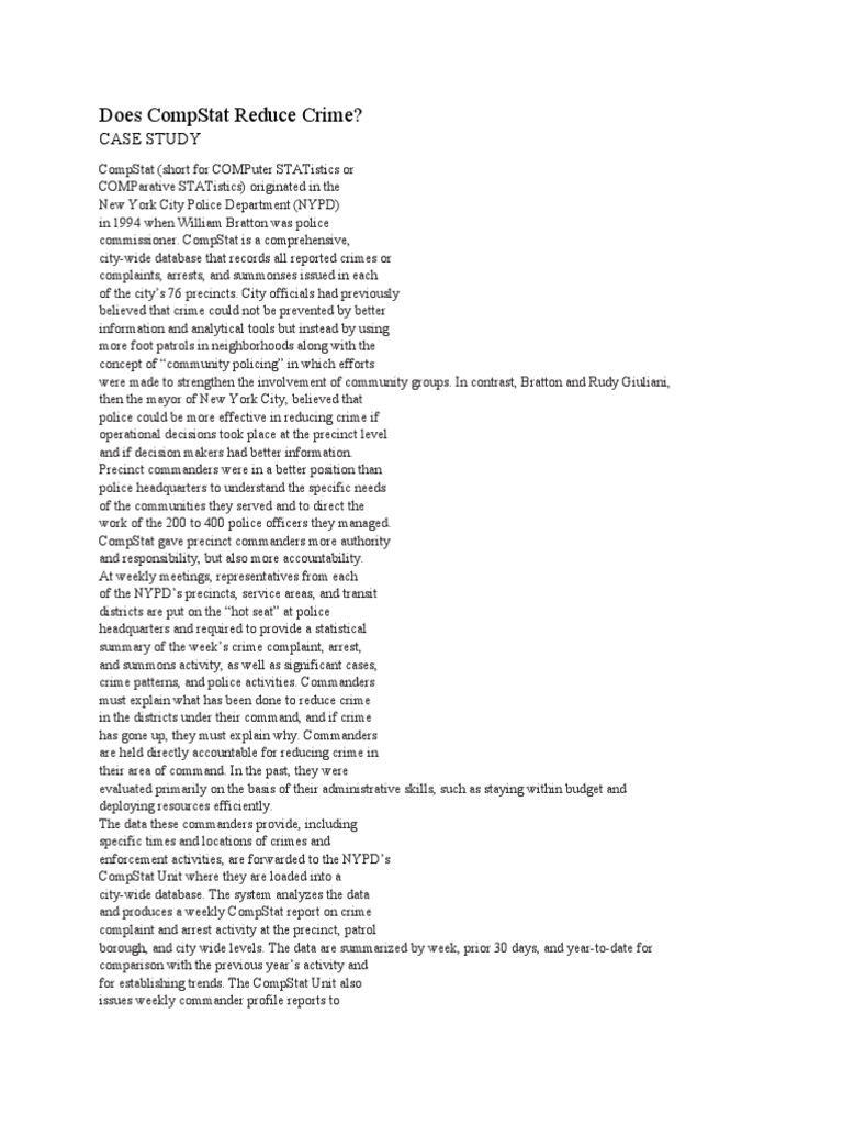 Evaluating CompStat's Impact on Crime | PDF | Crimes | Crime & Violence