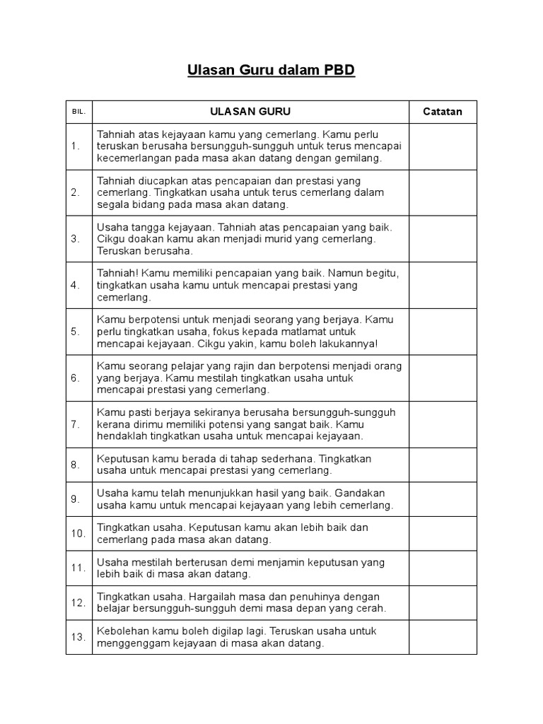 ULASAN GURU Dalam PBD | PDF