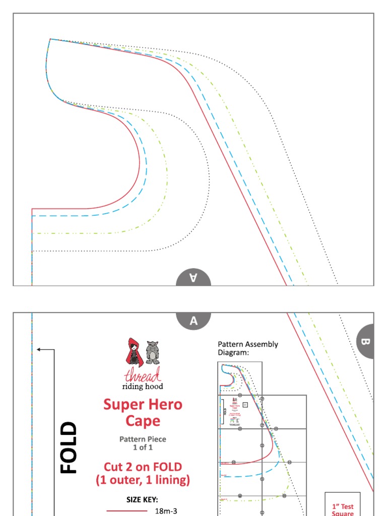 Thread Riding Hood Super Hero Cape Pattern 18m Adult | PDF