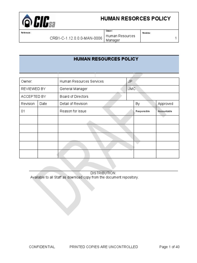 HHRR MANUAL POLICY CICSA (June 18) | PDF | Human Resource Management ...