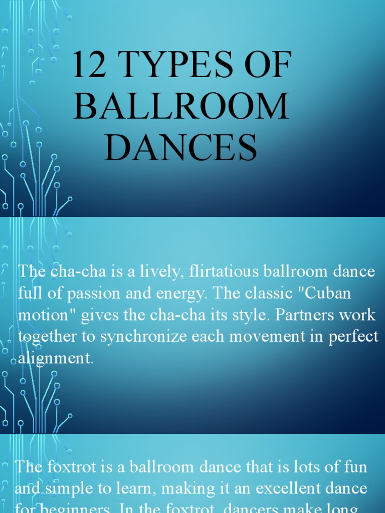 12 Types of Ballroom Dances Explained | PDF | Ballroom Dance | Dances