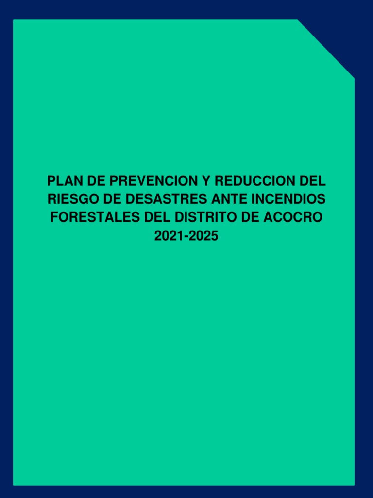 11326 Plan de Prevencion y Reduccion Del Riesgo de Desastres Ante Incendios Forestales Del ...