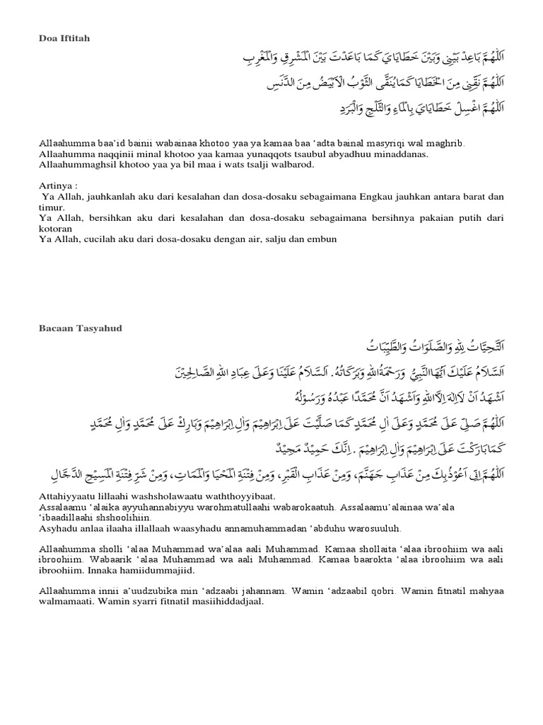 Doa Iftitah Dan Tahiyat | PDF | Foreign Language Studies