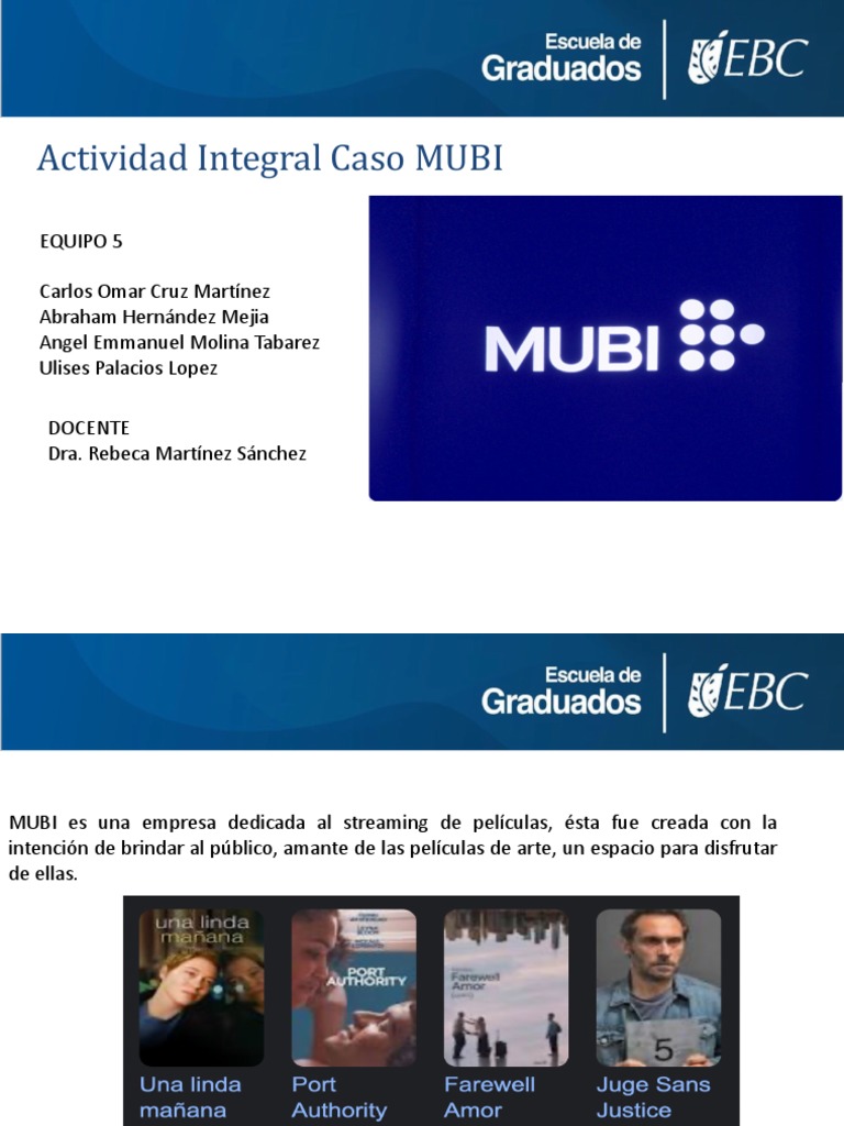 Copia De Presentación Caso Mubi Pdf Final Pdf Streaming Media