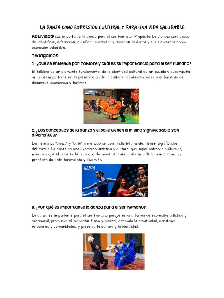 Importancia de la danza en la cultura humana | PDF | Bailes | Ritmo
