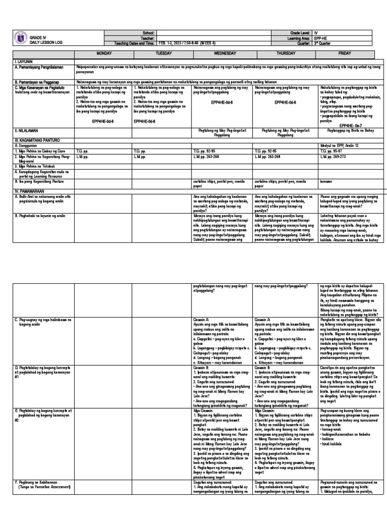 DLL Epp-4-He q1 w4 | PDF