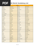12th Grade Vocabulary List | PDF