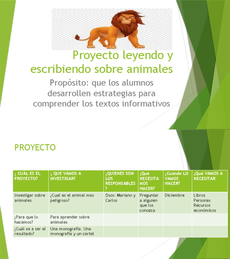 Proyecto de Escritura sobre Animales | PDF