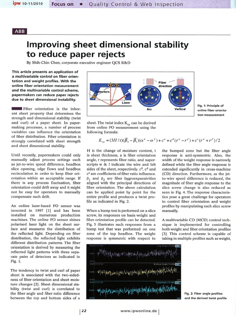 improving sheet dimensional stability to reduce paper rejects | PDF